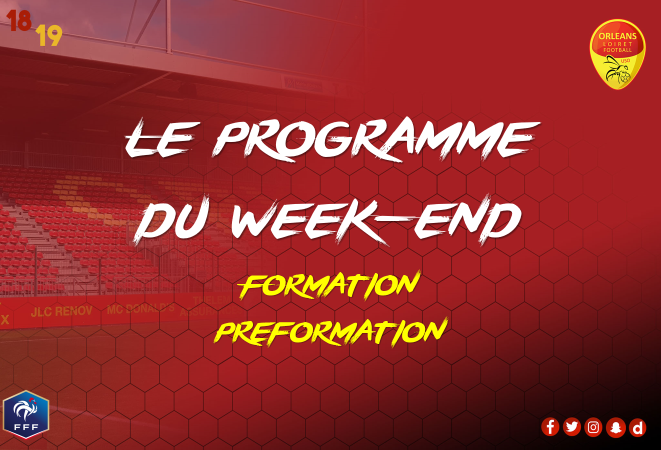 Le programme du week-end des équipes de jeunes – US Orléans Loiret foot